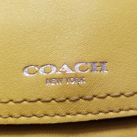 Coach | Bags | Coach Slim Fold Yellow Wallet | Poshmark